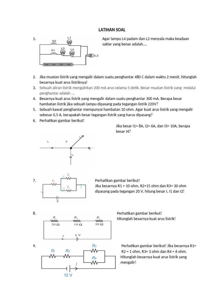 Latihan Soal Listrik Dinamis | PDF