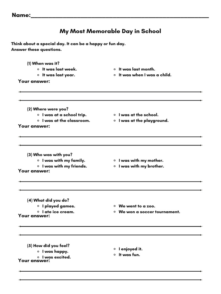 My Most Memorable Day | PDF