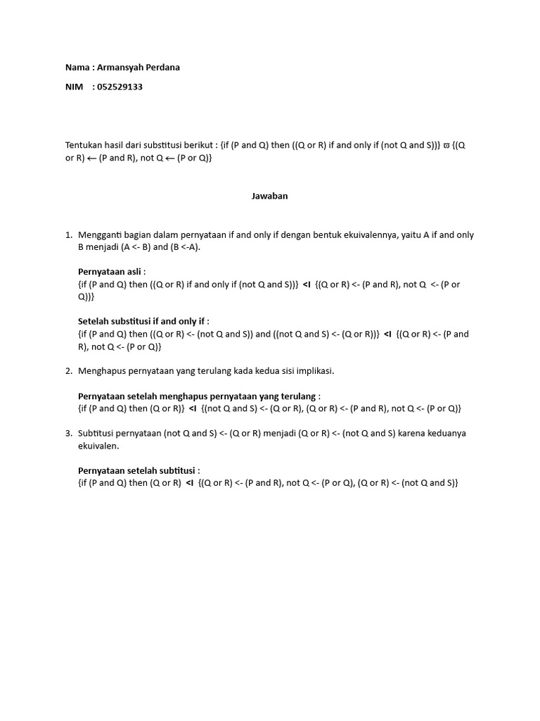 Diskusi 5 Logika Informatika | PDF