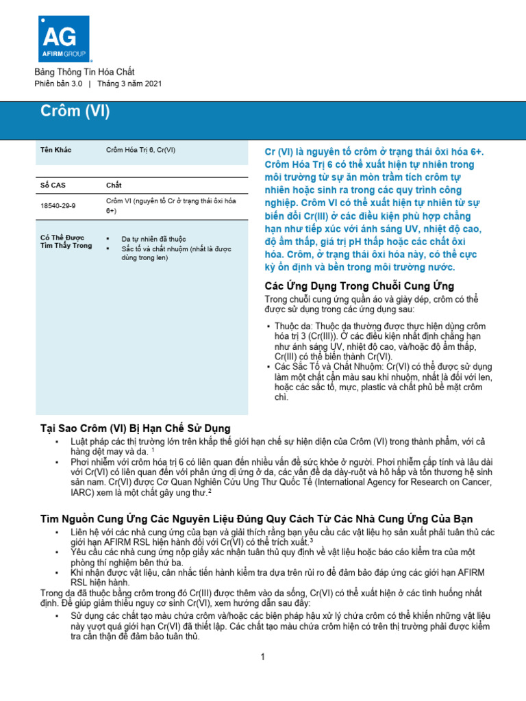 Afirm Chromium VI Vietnamese v3 | PDF