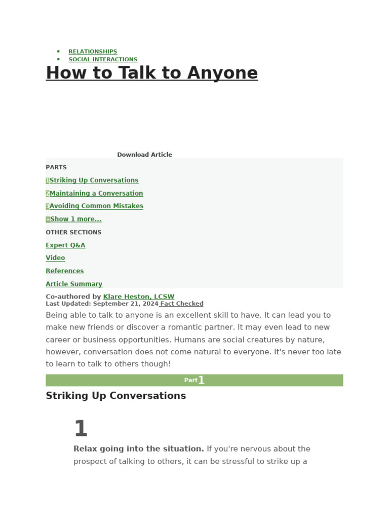 How To Talk To Anyone by Aqib | PDF | Relaxation (Psychology) | Body Language