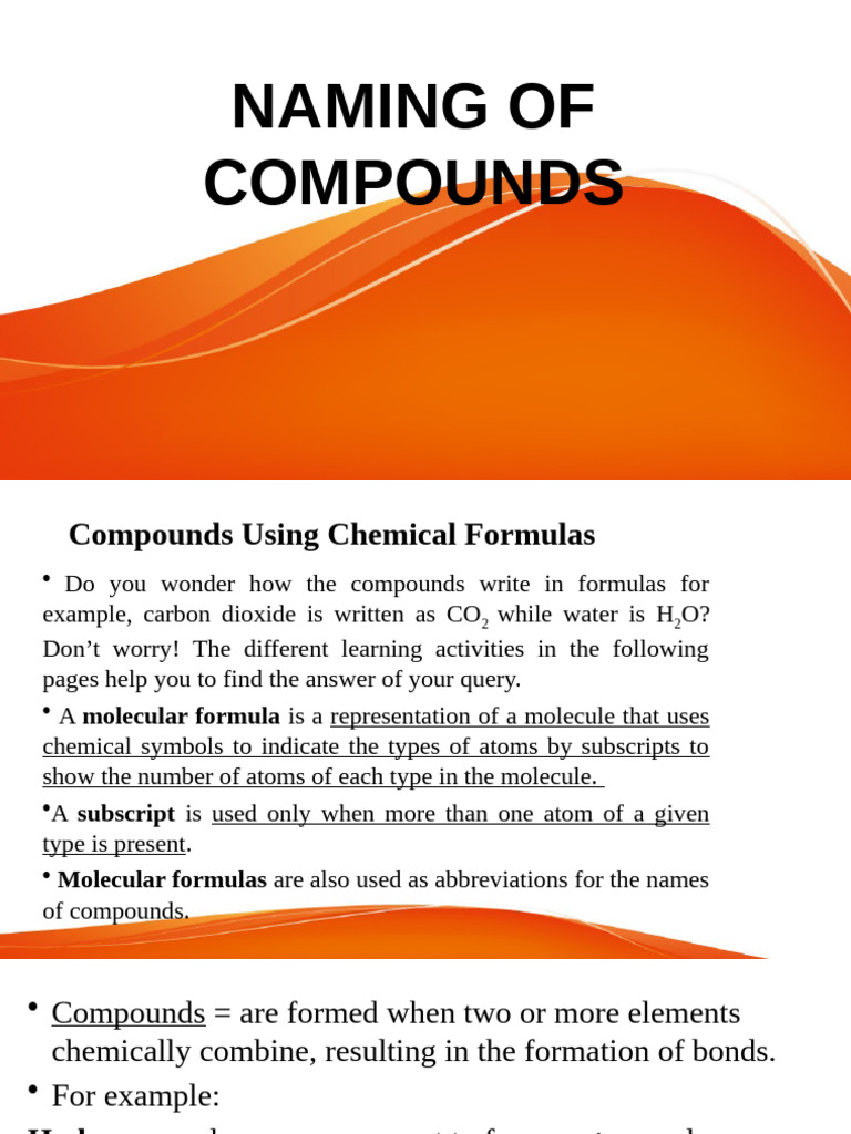 Naming of Compounds | PDF | Chemical Compounds | Ion