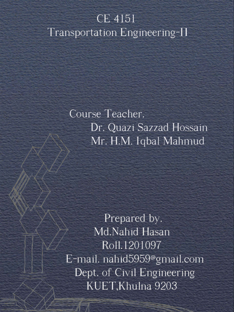 Transportation Engineering-II | PDF