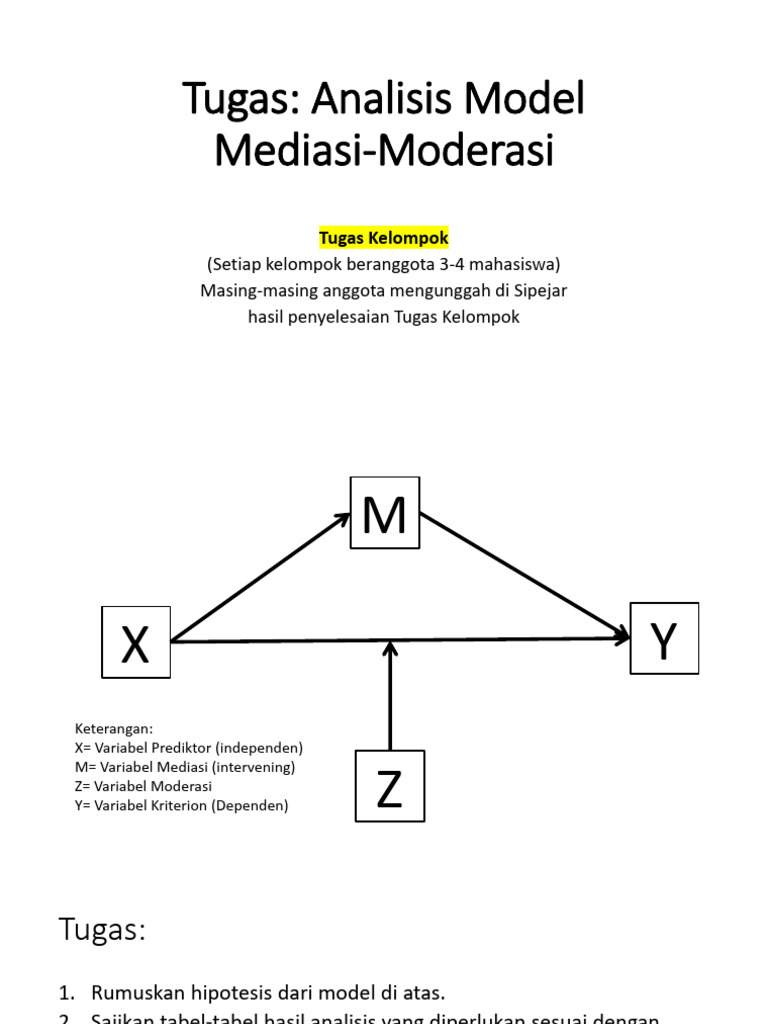 12 Tugas Analisis Model Mediasi-Moderasi | PDF