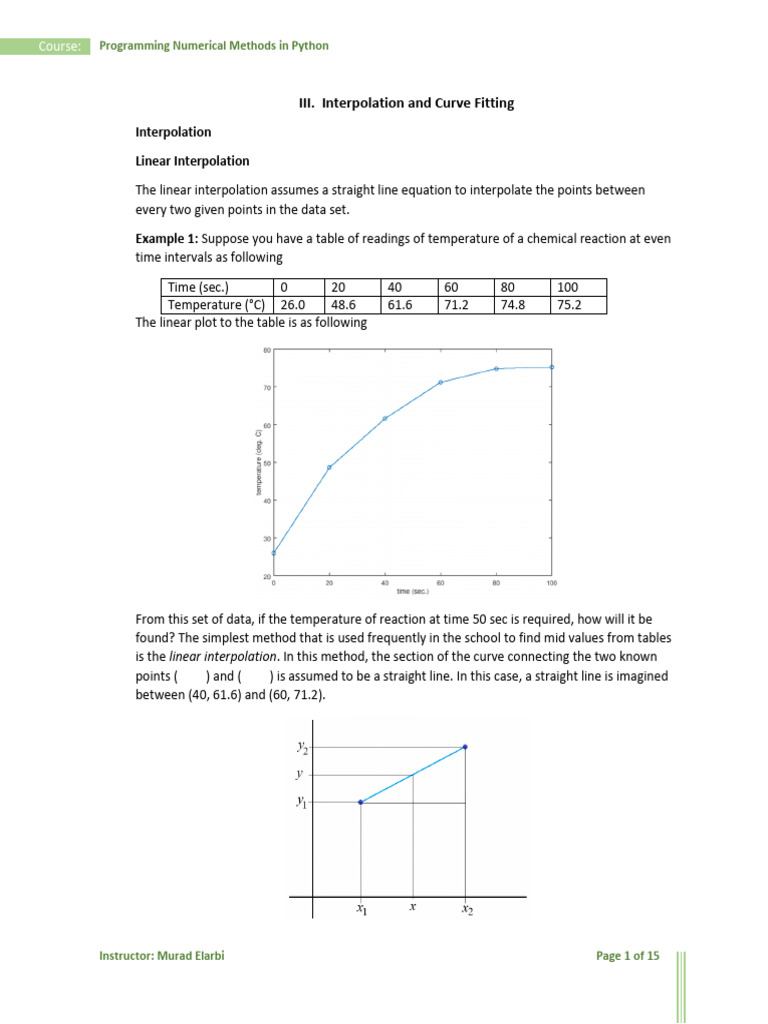1.1 3 - Interpolation - and - Curve - Fitting PDF | PDF | Interpolation | Least Squares