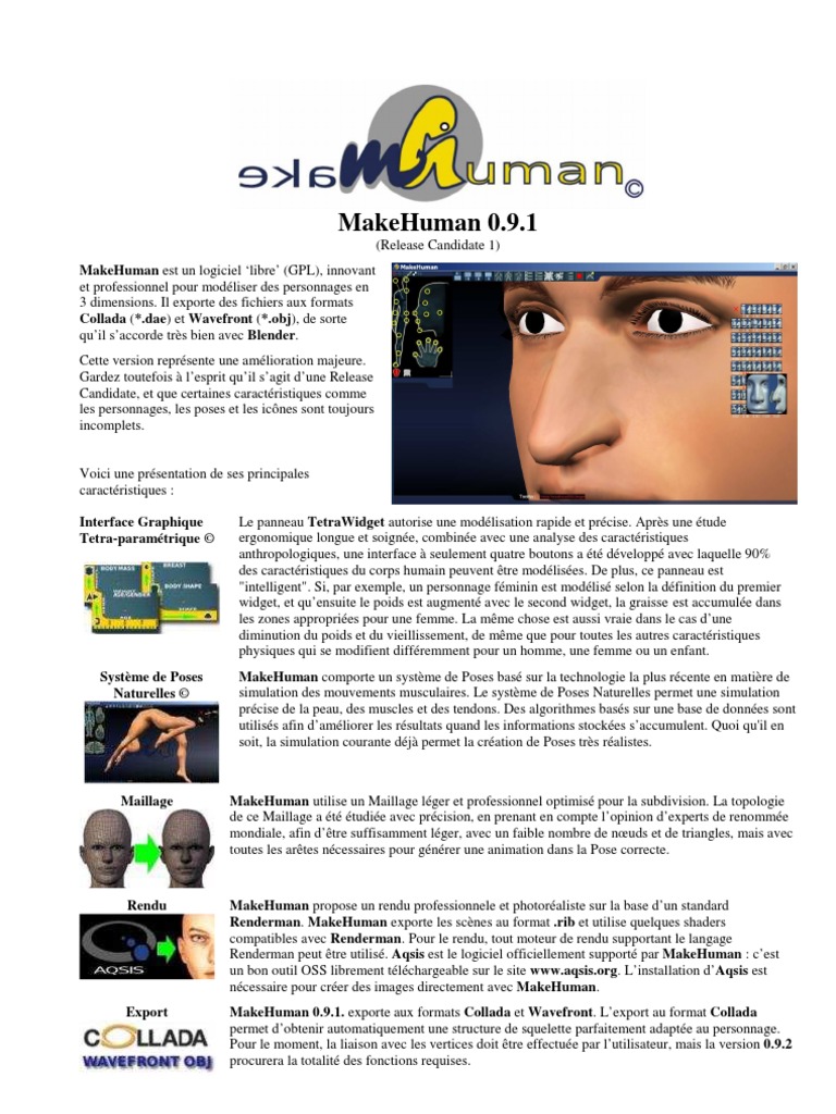 MakeHuman-0 91 | PDF | Interface graphique | Informatique
