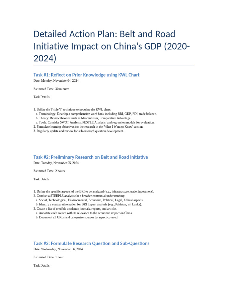 Detailed Action Plan Belt Road Initiative | PDF | Economics | Gross ...