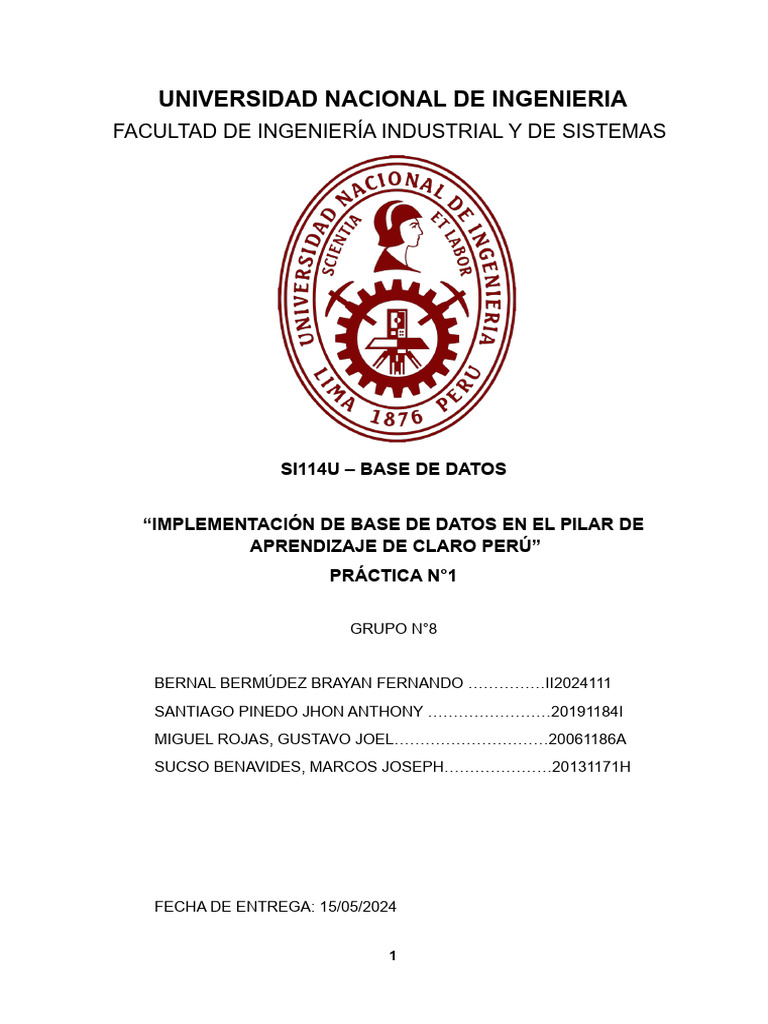 Practica 1 - Grupo 8 | PDF | Bases de datos | Gestión de recursos humanos