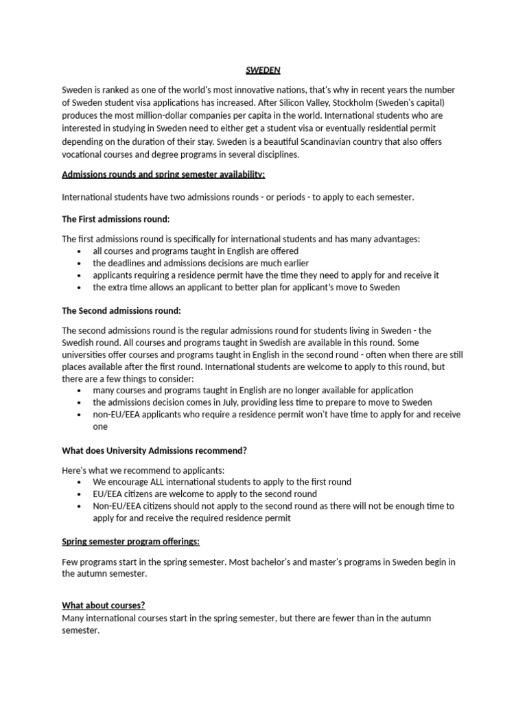 SWEDEN | PDF | Travel Visa