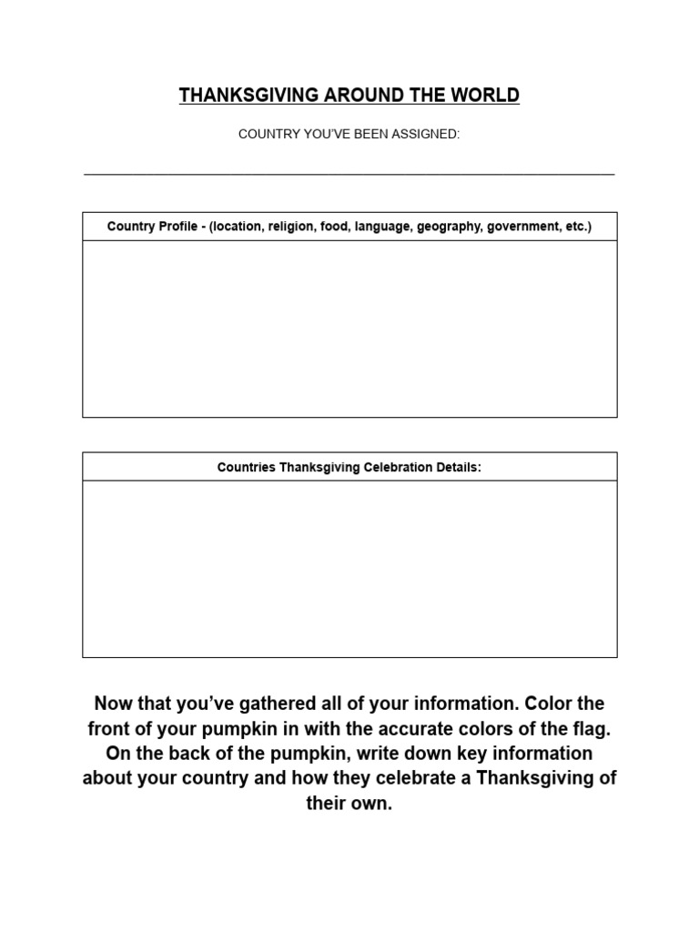 Thanksgiving Around The World | PDF