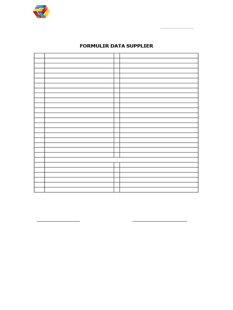 Formulir Data Supplier | PDF