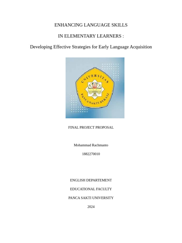 Racs English Language Proposal | PDF | Methodology | Learning