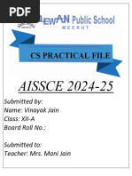 Class 12 CS Practical File 2025 26 | PDF | Computer Programming | Computing