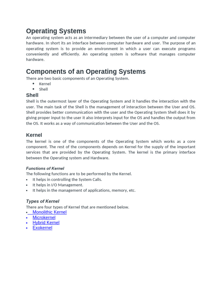 Understanding Operating Systems Components | PDF