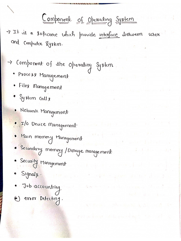 Components of Operating System | PDF