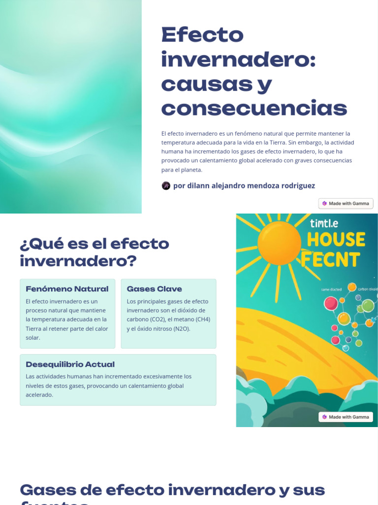 Efecto Invernadero Causas y Consecuencias | PDF | Gases de efecto invernadero | Óxido nitroso