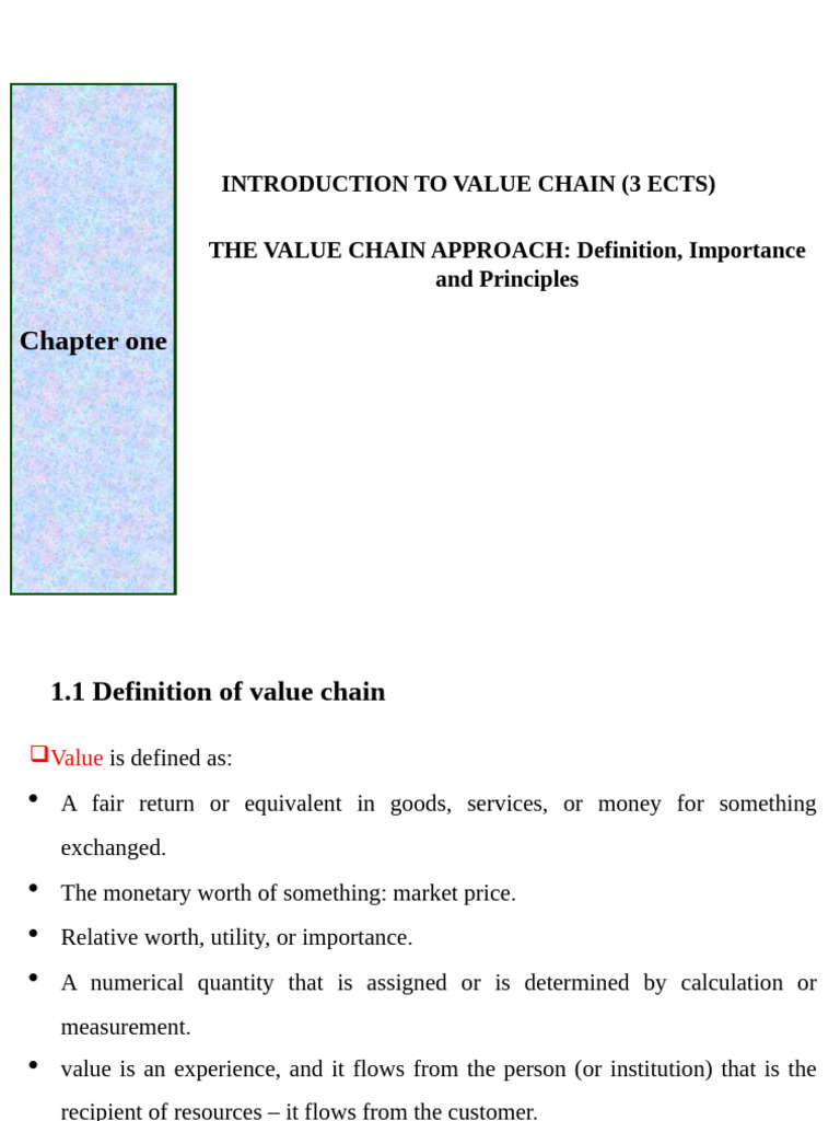 Introduction To Value Chain (3 Ects) | PDF | Gender Studies | Gender