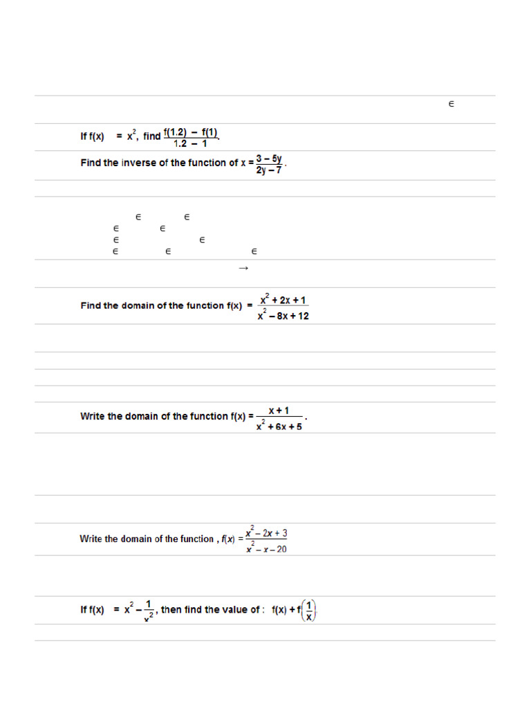 CBSE Class 11 Mathematics Worksheet - Relations - Functions | PDF