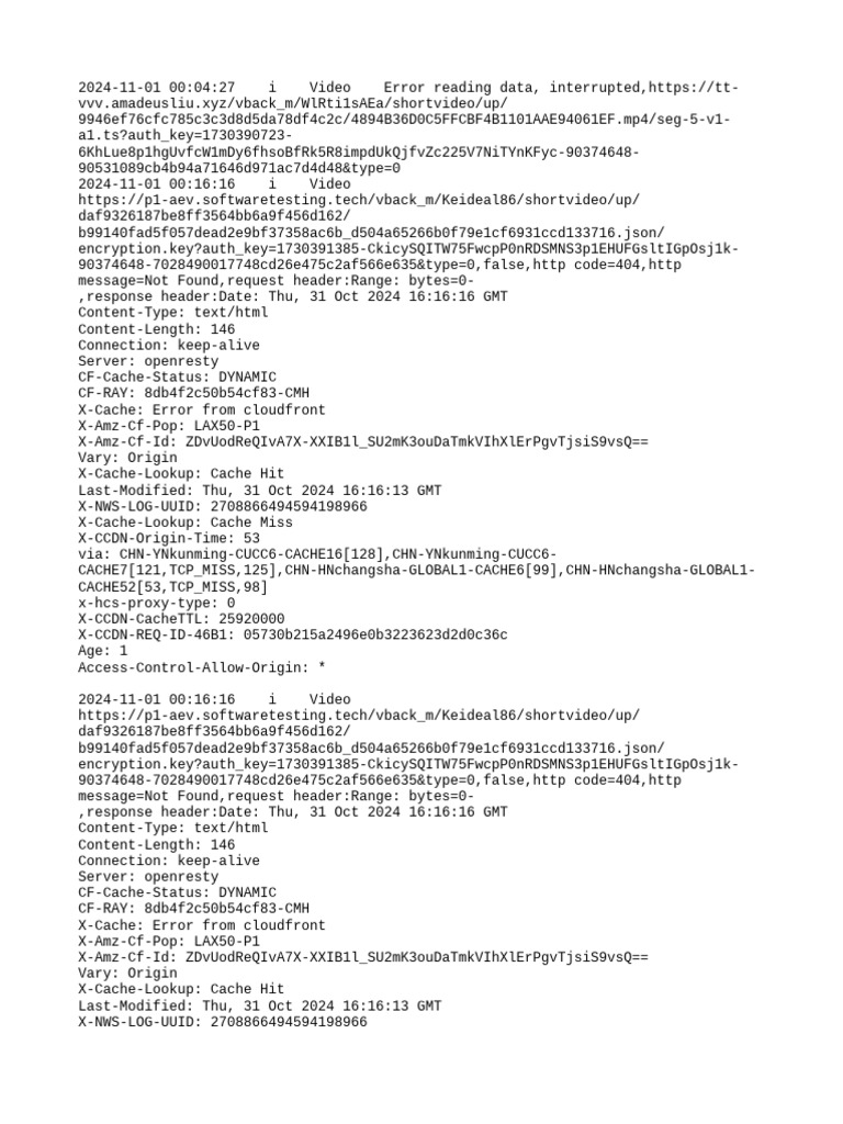 2024-11-01 Video Log | PDF | Networking | Internet & Web
