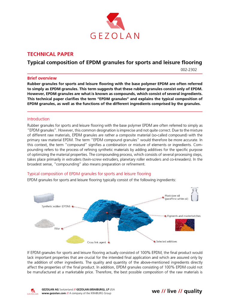 Technical Paper 002 2302 - Composition of Epdm Granules - en | PDF | Cross Link | Polymers