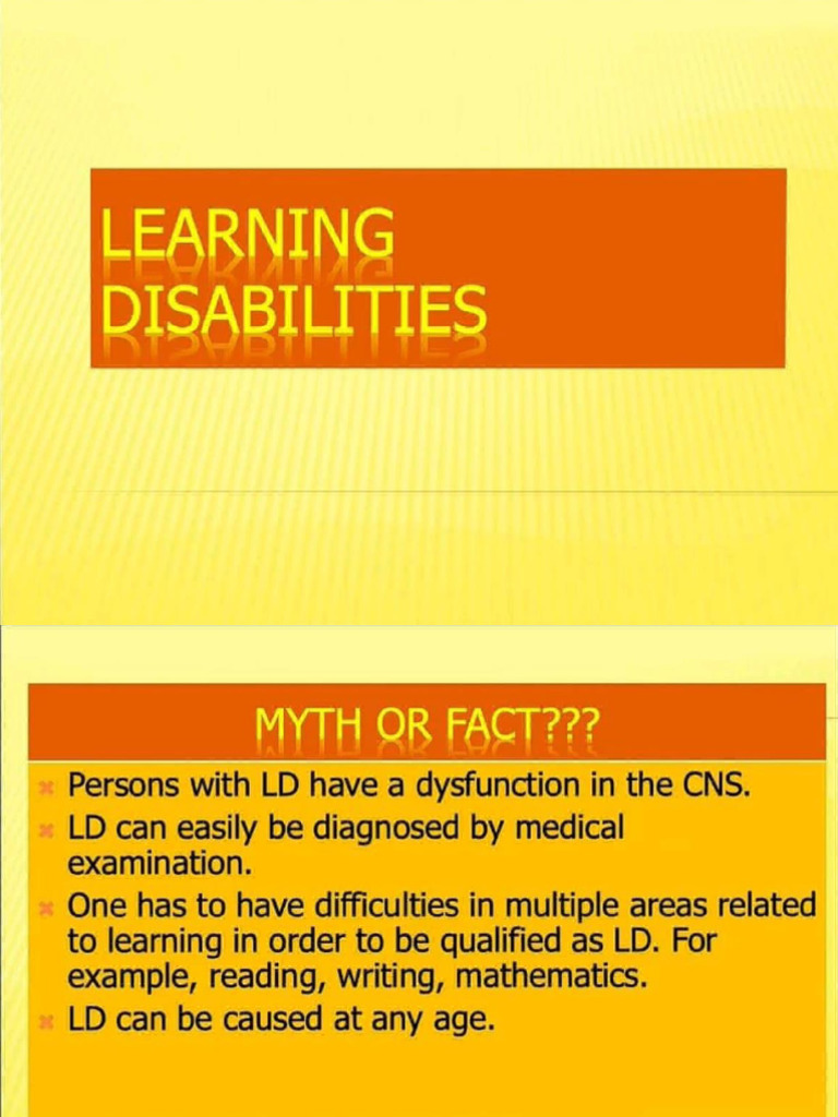 HE Unit III - Learning Disability | PDF