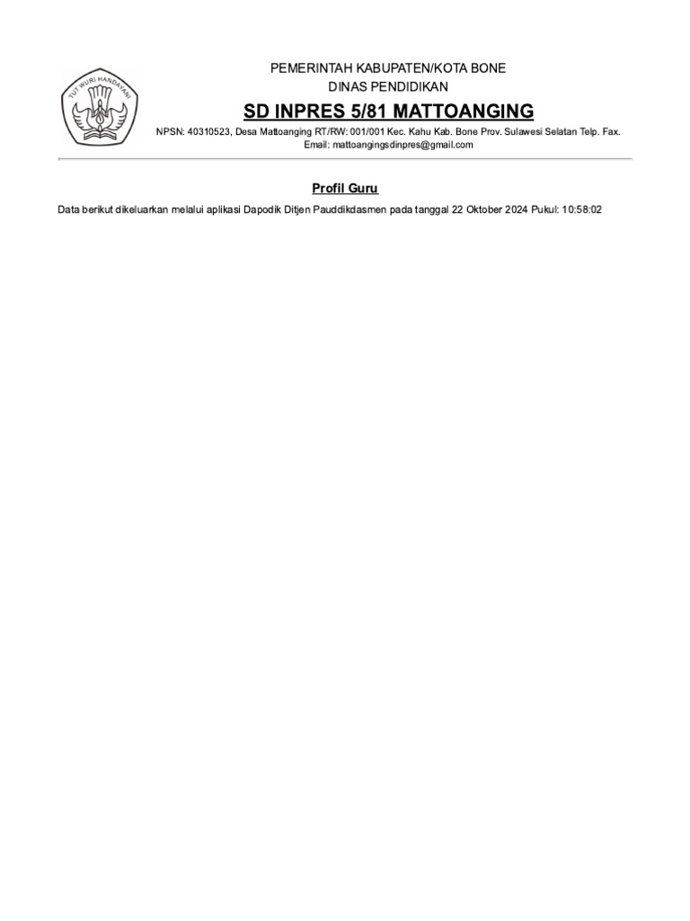 Profil Guru Baharuddin | PDF