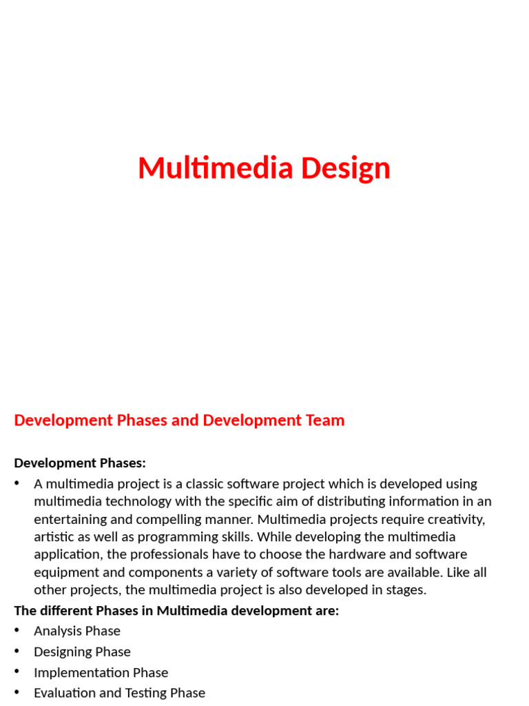 Multimedia Design | PDF | Multimedia | Computer Science