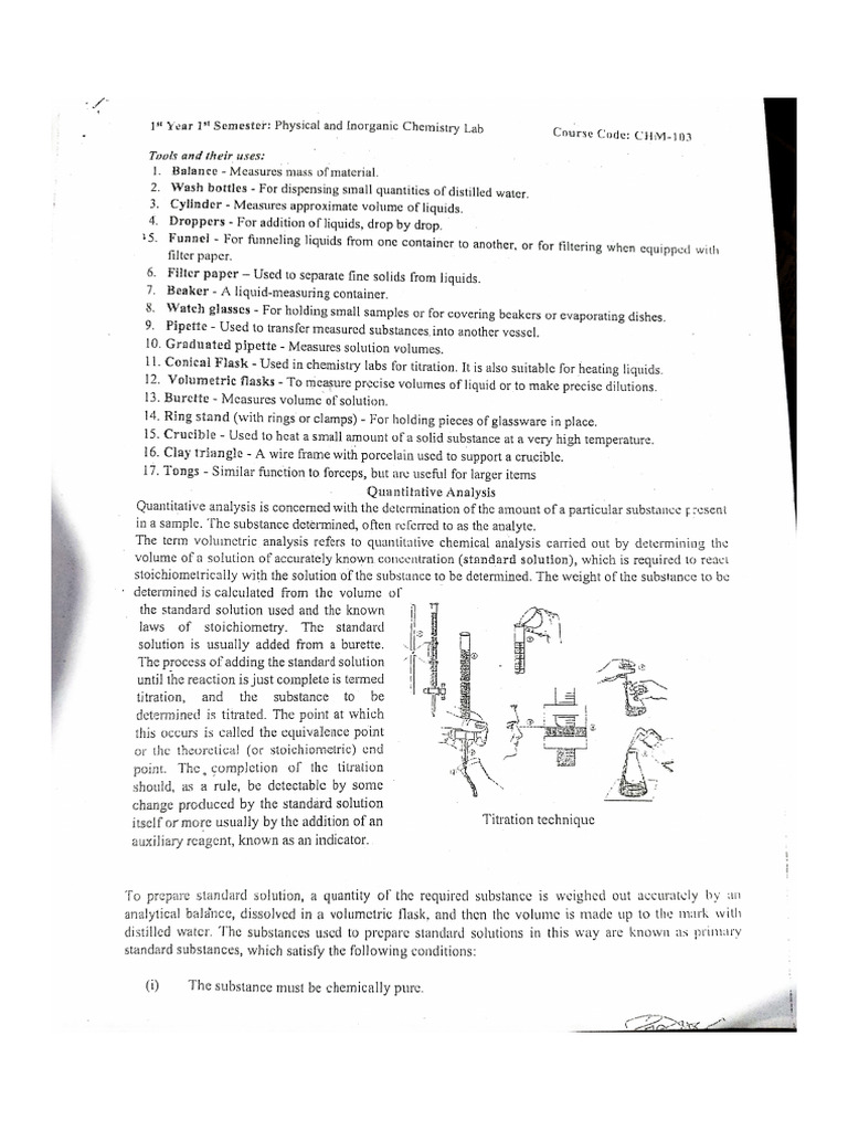 Chemistry Lab | PDF