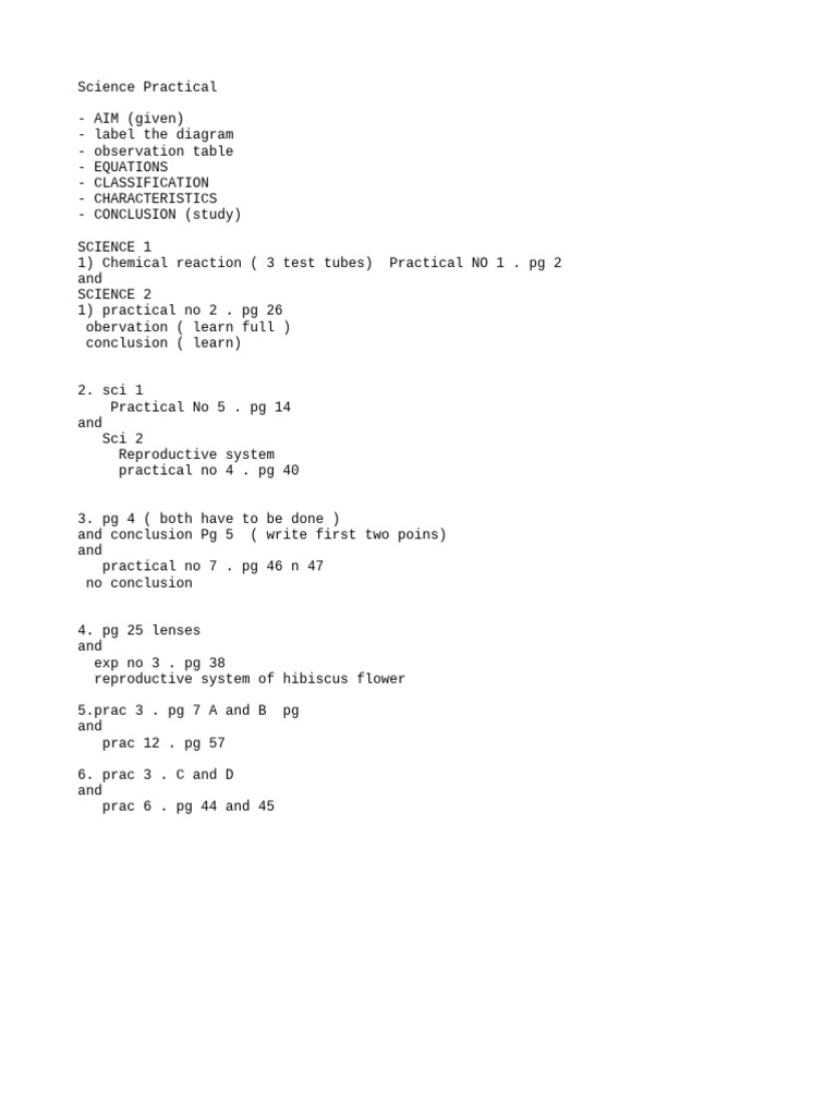 Science Practical | PDF