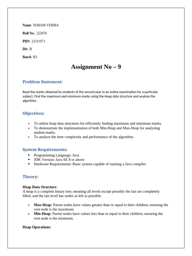 Assignment 9-Ads, 222076 | PDF | Software Engineering | Computer Programming