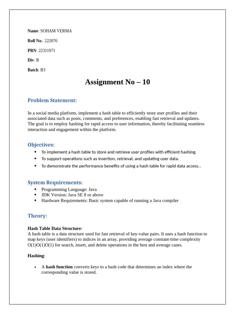 Assignment 10-Ads, 222076 | PDF | Algorithms And Data Structures | Data Management