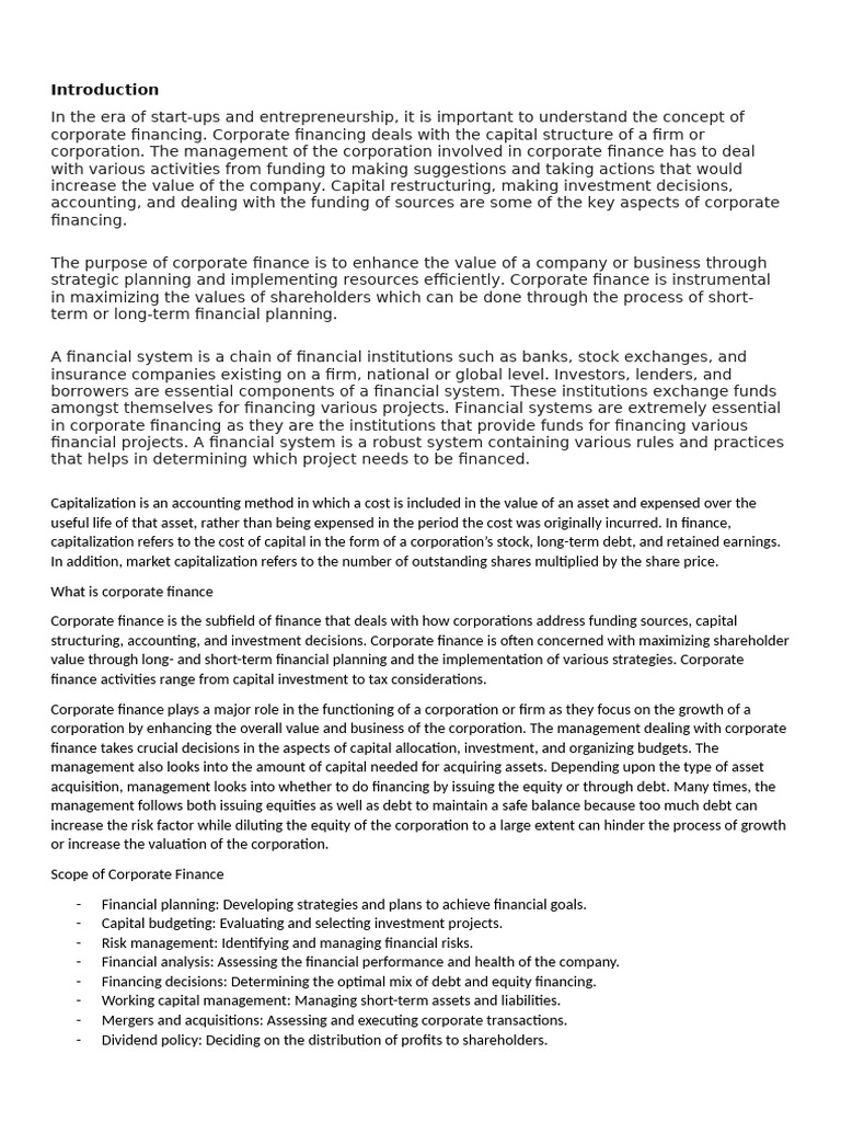 Principles of Corporate Finance Explained | PDF | Financial Markets ...