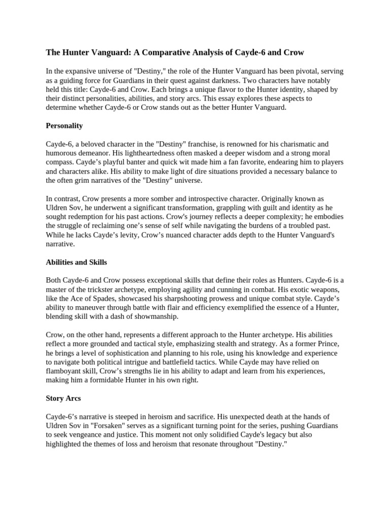 The Hunter Vanguard | PDF