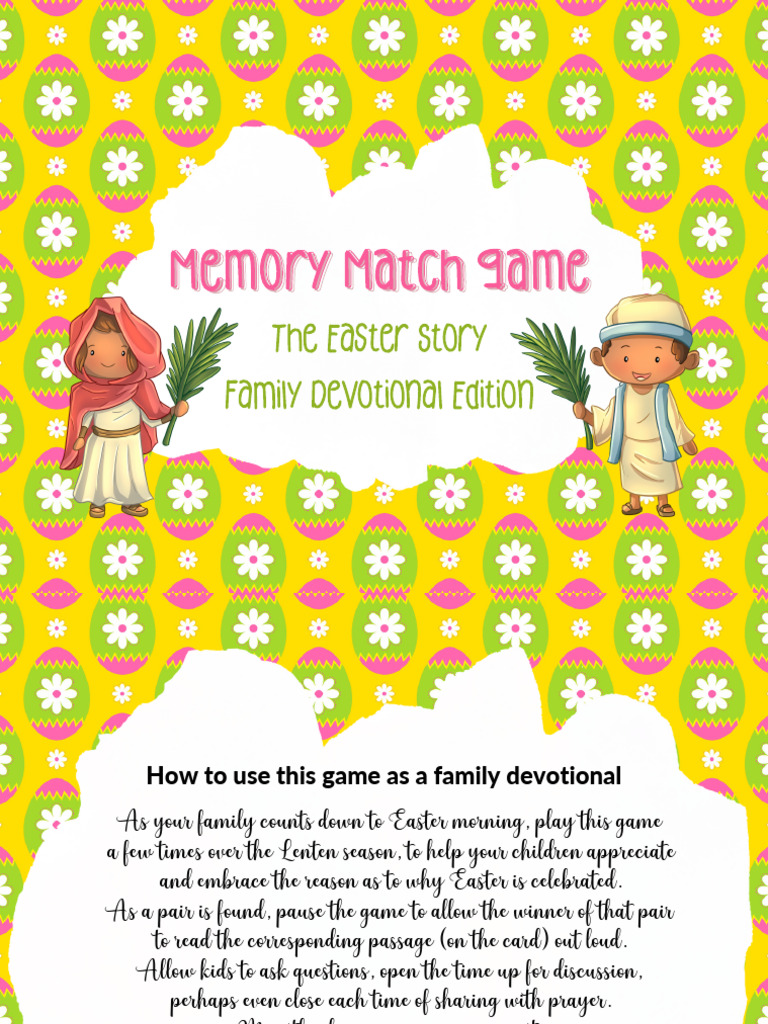 Easter Memory Match Family Game | PDF | Jesus | Gospel Of Matthew