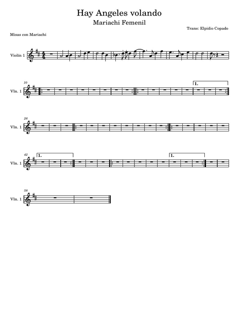 Hay Angeles Volando - Mariachi Femenil - Version Mariachi Moya | PDF