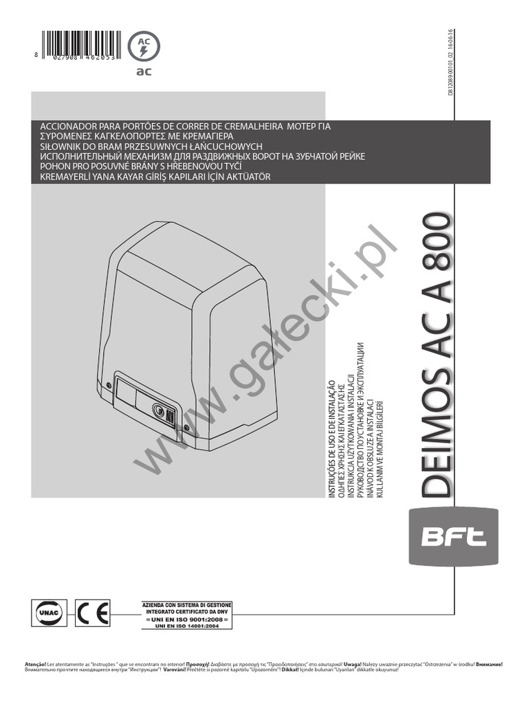 Deimos Ac A 800 PL | PDF | Desperdício | Automação