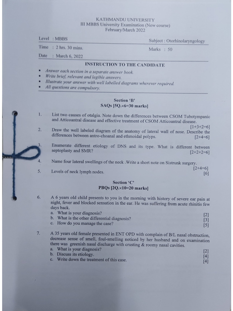 ENT Question Collection | PDF