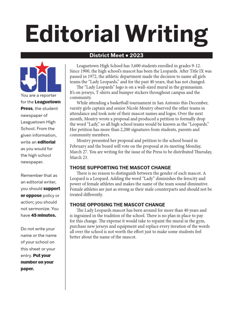 Editorial Study Packet D 23 | PDF