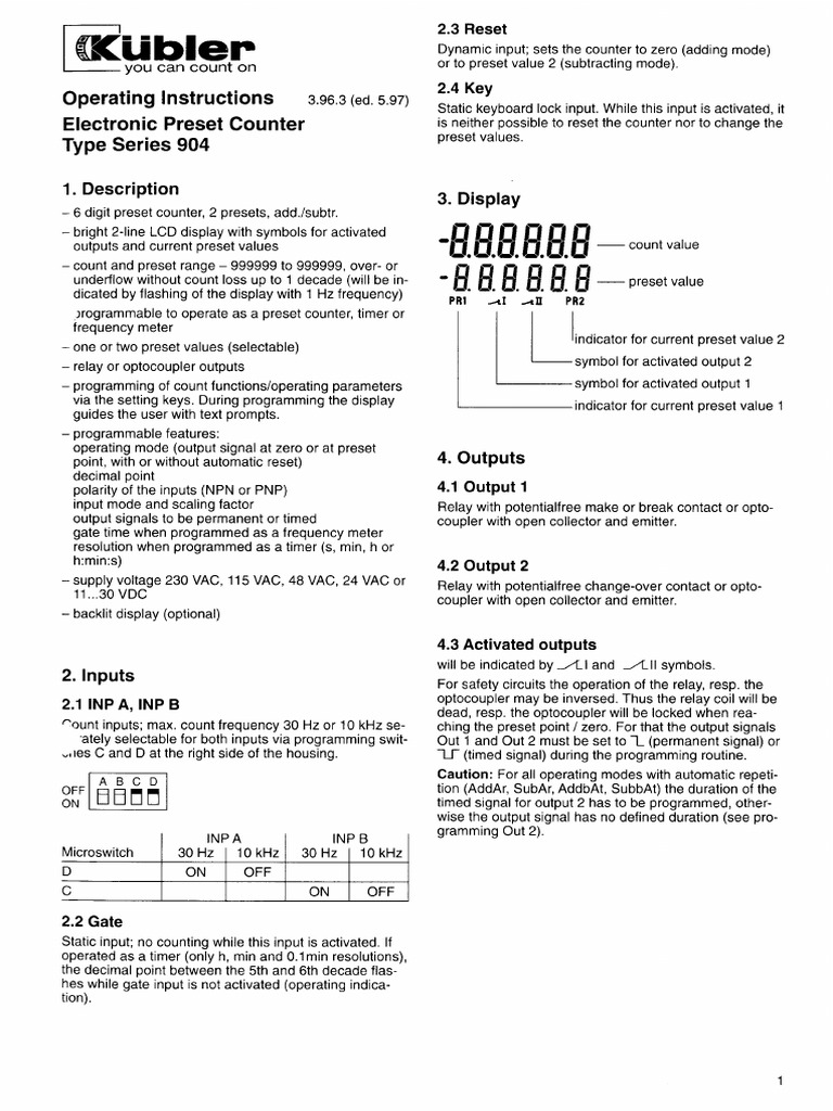 Kubler Electronic Counter | PDF