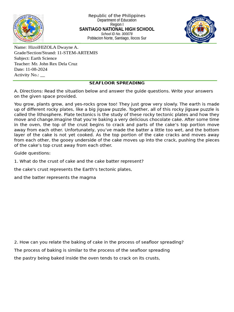 Activity 4 Seafloor Spreading | PDF