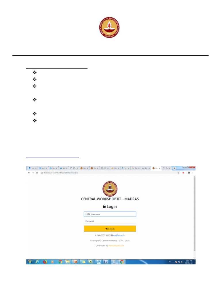 IIT Madras Online Work Request Portal Guide | PDF | Login | Computer ...