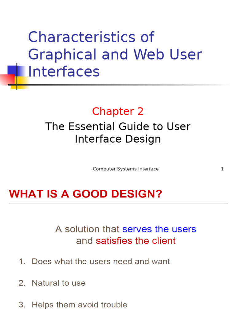 GUI and Web Interface Characteristics | PDF | Graphical User Interfaces ...