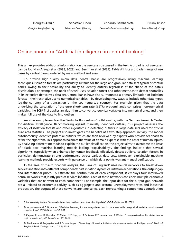 Online Annex For "Artificial Intelligence in Central Banking" | PDF | Inflation | Machine Learning