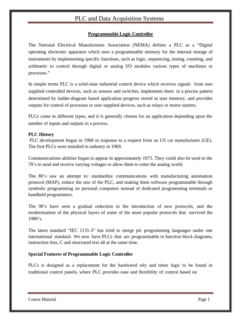 SCADA Study Material | PDF | Programmable Logic Controller | Input/Output
