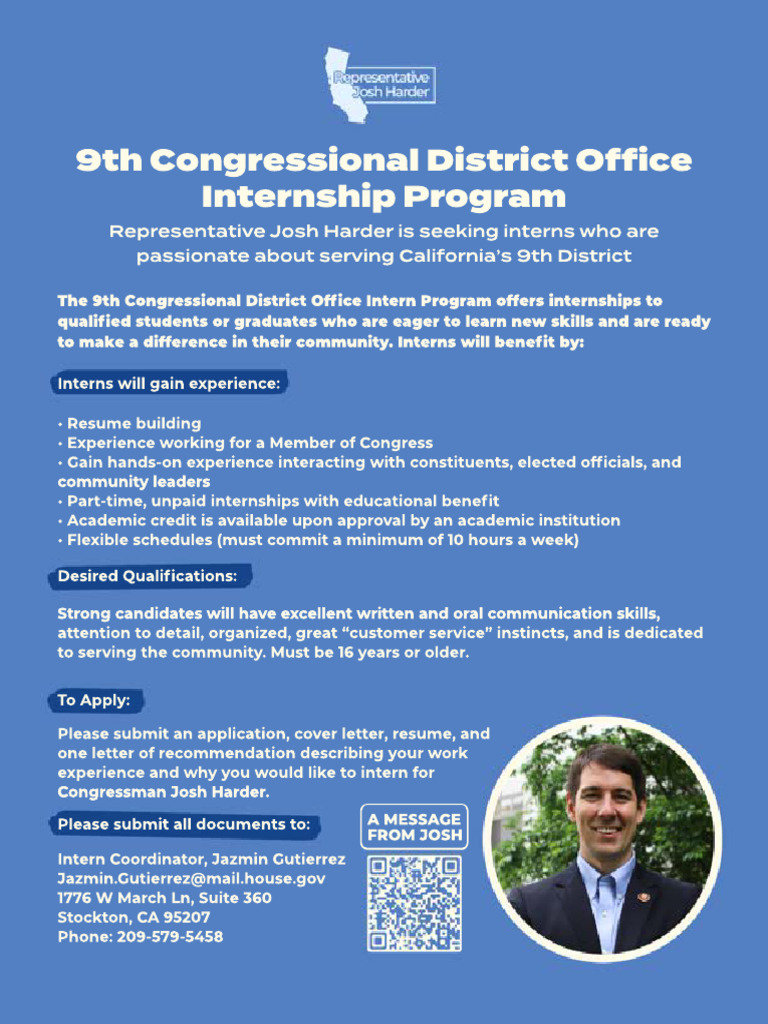 9th District Congressional Internship Program | PDF