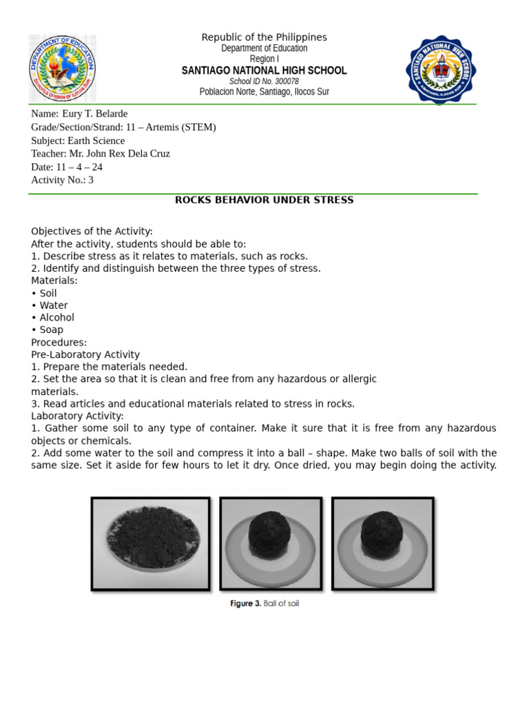 Rocks Under Stress: Earth Science Lab Activity | PDF | Stress ...