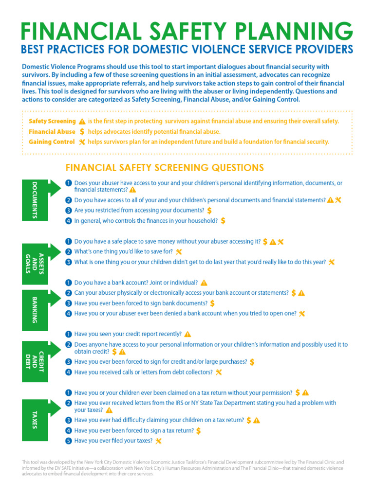 Financial Security Tool for DV Survivors | PDF | Internal Revenue ...