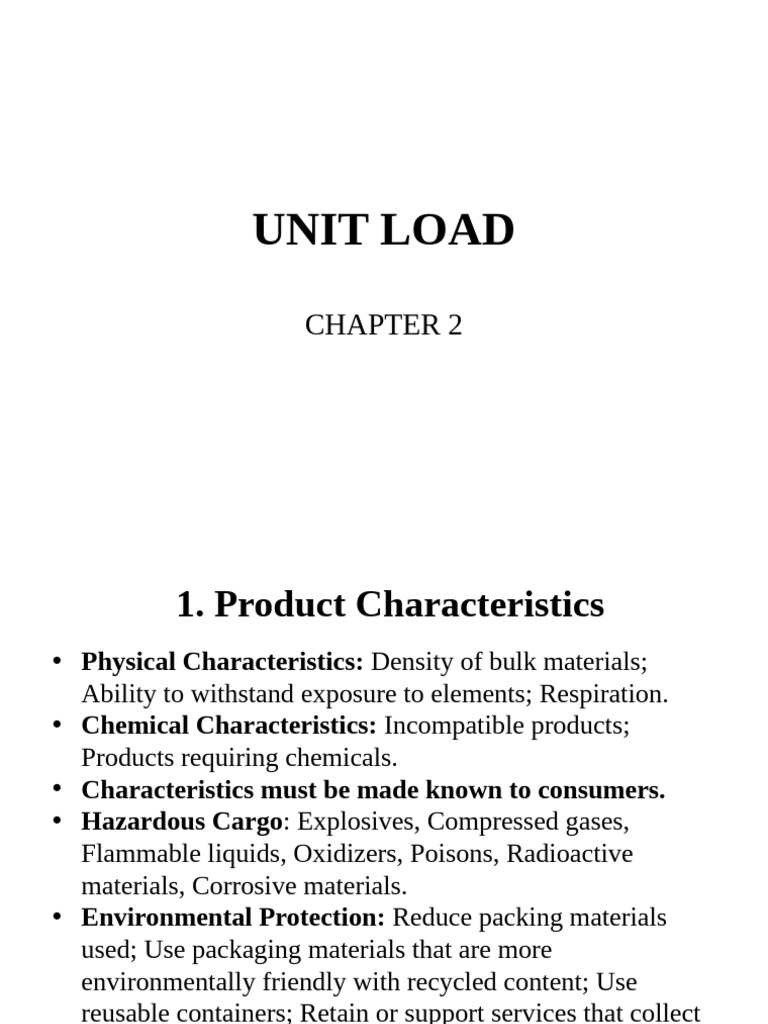 Chapter 2. Unit Load | PDF | Pallet | Secondary Sector Of The Economy