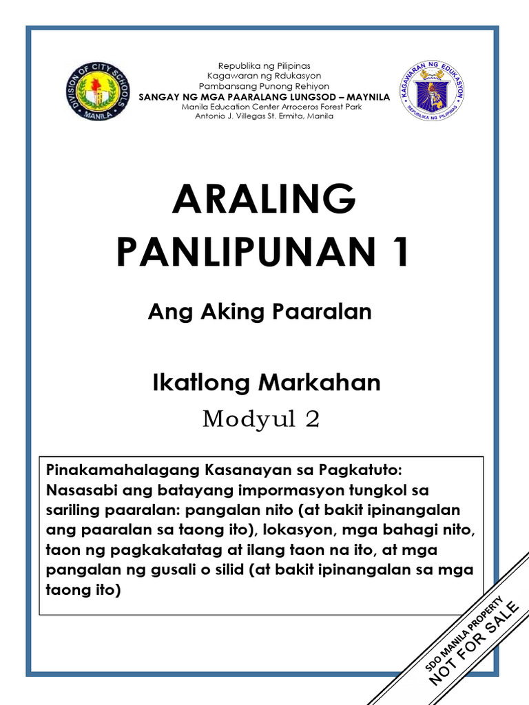 AP1 Q3 Mod2 MGA BAHAGI NG PAARALAN | PDF