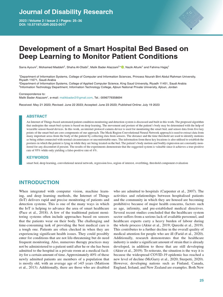 Smart Bed System for Patient Monitoring | PDF | Statistical ...